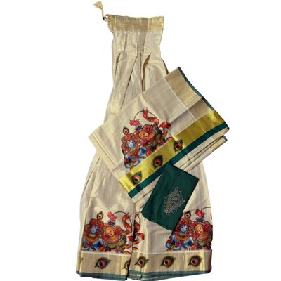 Semi Stitched Mural Print Davani Material