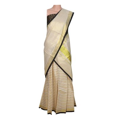 Onam Special Traditional Kasavu Half Saree