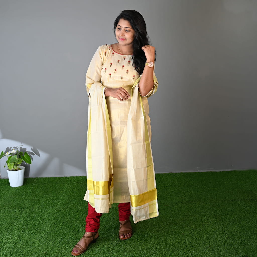 Traditional Stitched Salwar With Bead Work