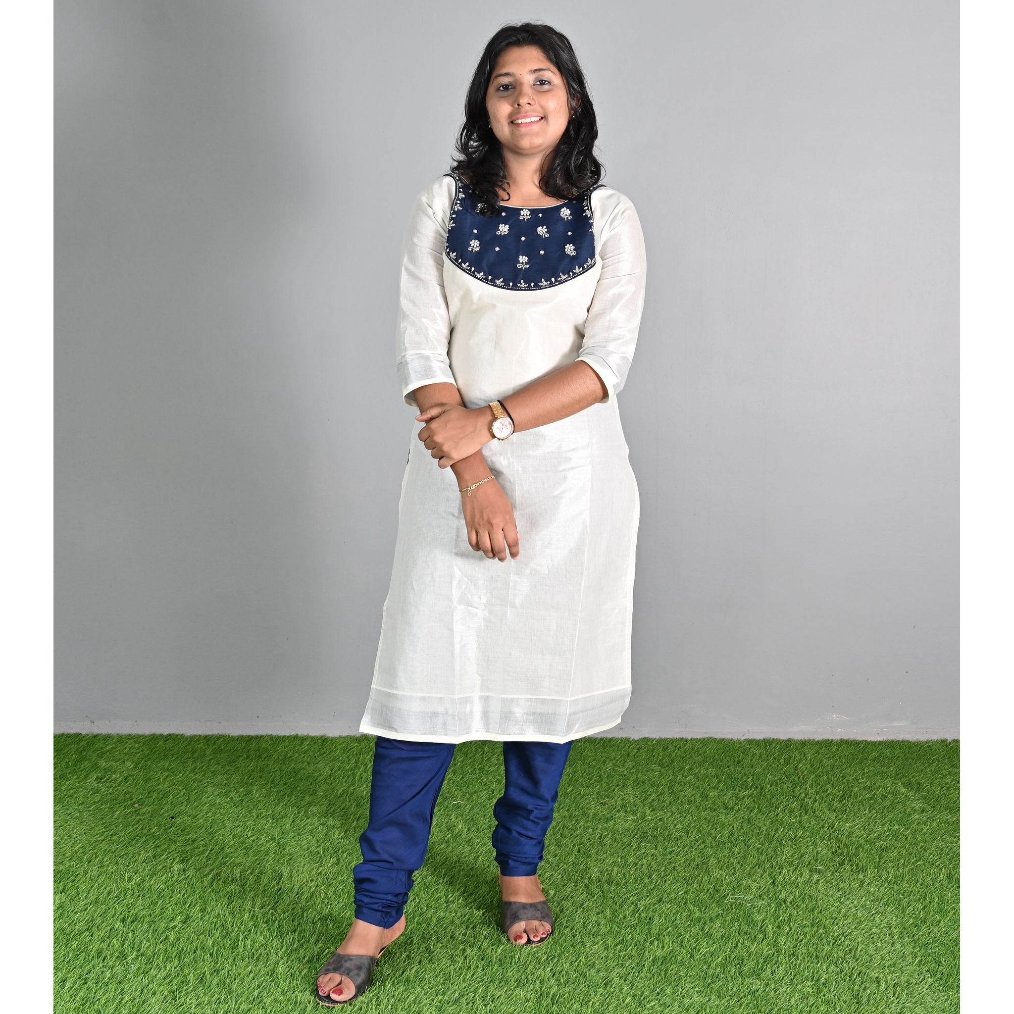 Onam Special Kerala Kasavu Stitched Salwar Set