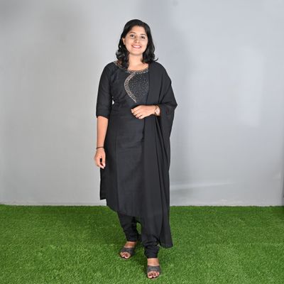 Stitched Salwar With Bead Work