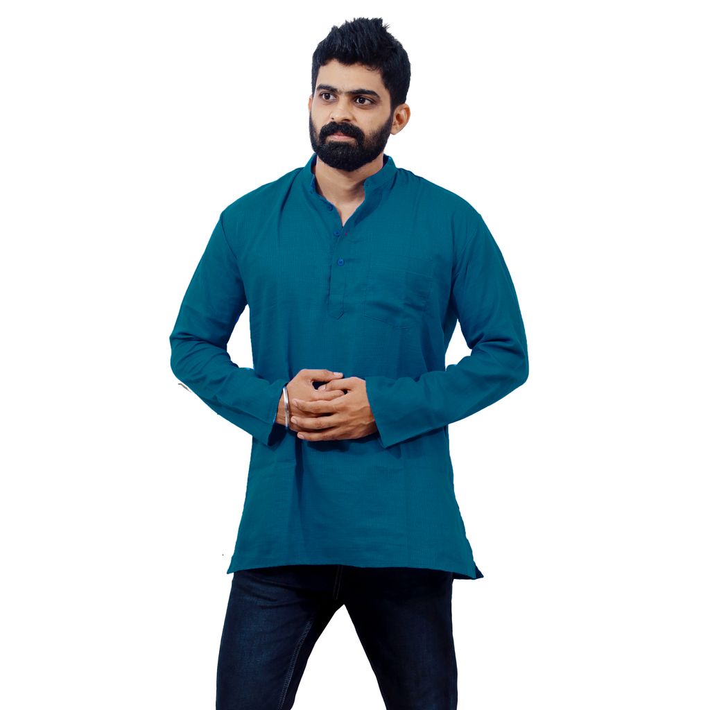 Mens Cotton Dark cyan Kurta