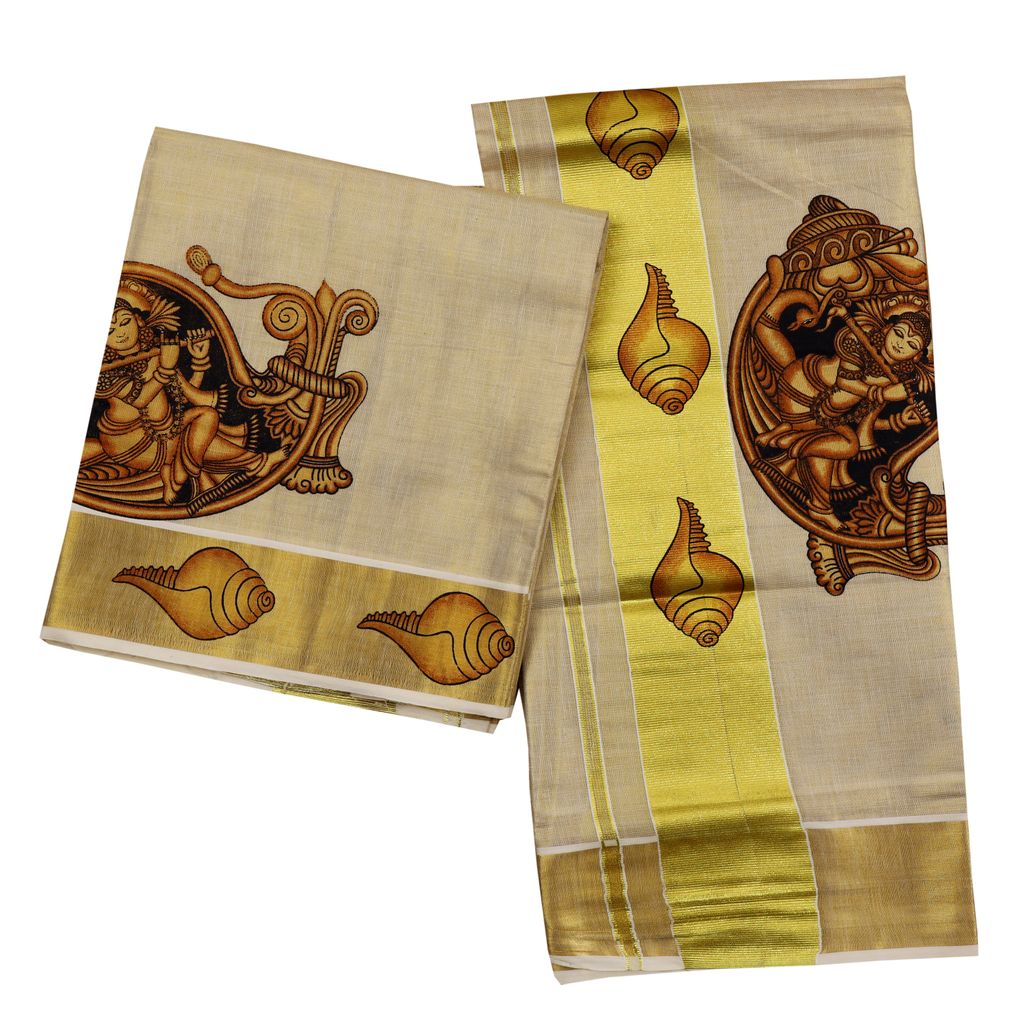 Traditional Mural Print Set Mundu