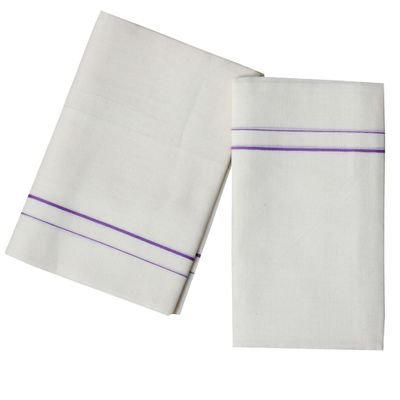 Violet Puliyilakkara Cotton Set Mundu