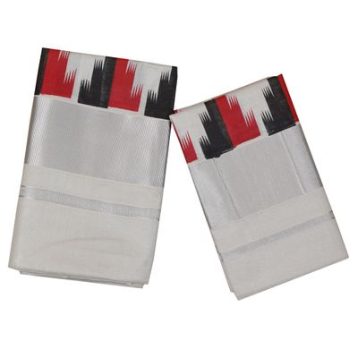 Silver Tissue Set Mundu